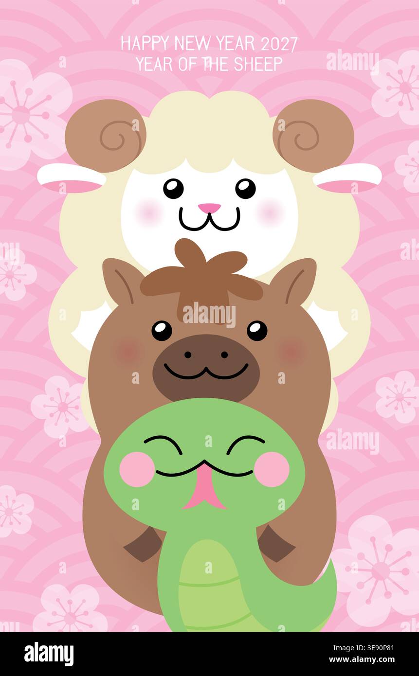 Cute chinese zodiac animals poster template. Happy New Year of the ...