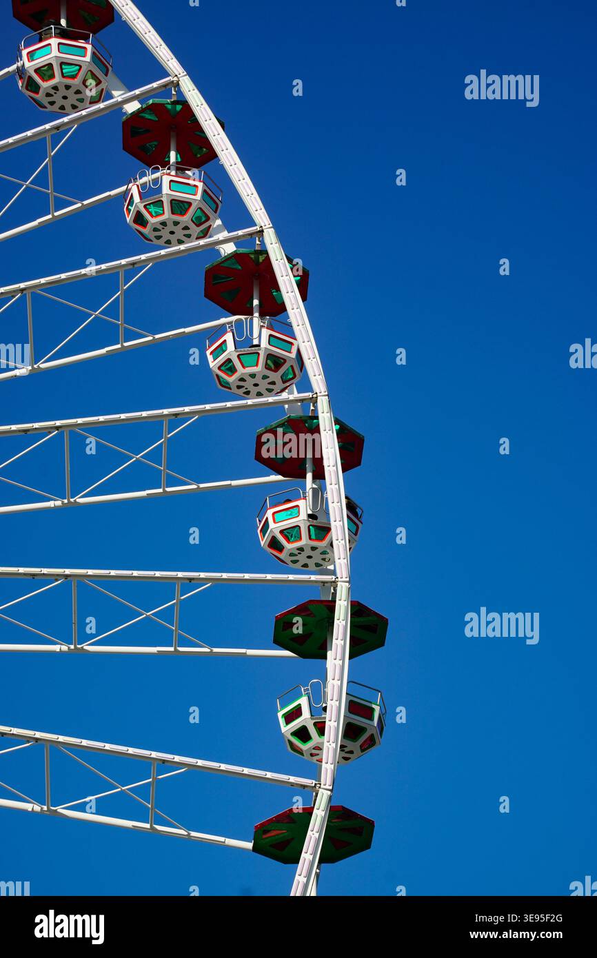 Fairground ferris wheel cabins with minimal composition and copy hi-res ...