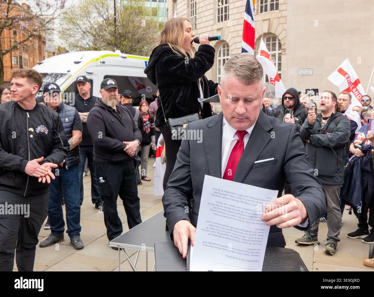 Paul Golding the leader of Britain First made a speech in ST Peters ...