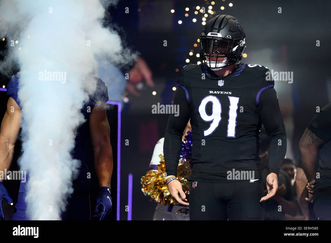 Baltimore Ravens linebacker Trey Hendrickson during an NFL football ...