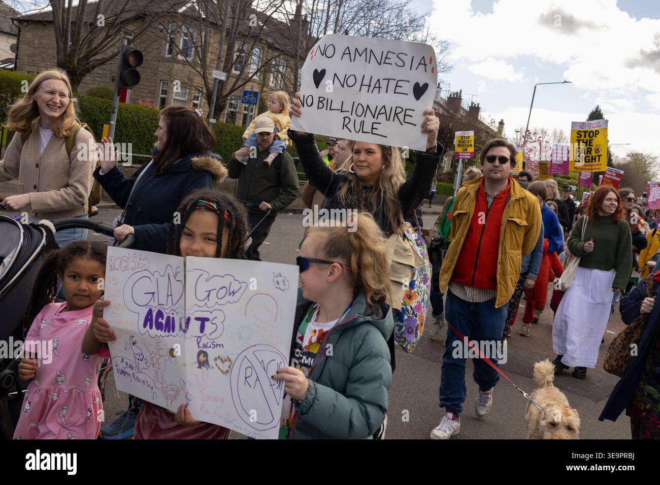 Glasgow, UK, 19th April 2026. People take part in a ‘Southside Unity ...