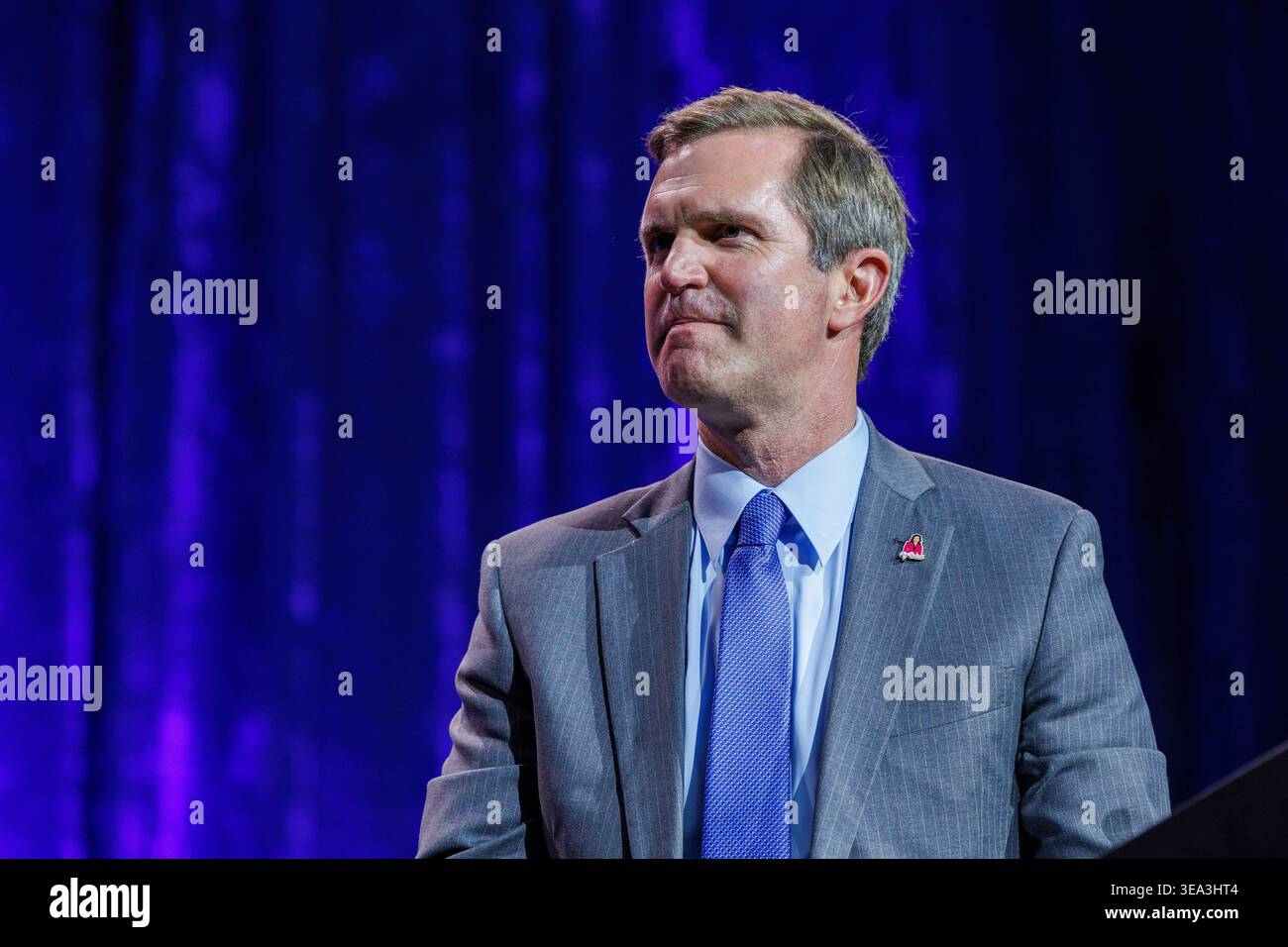 Kentucky Gov. Andy Beshear speaks during the Michigan Democratic Party ...