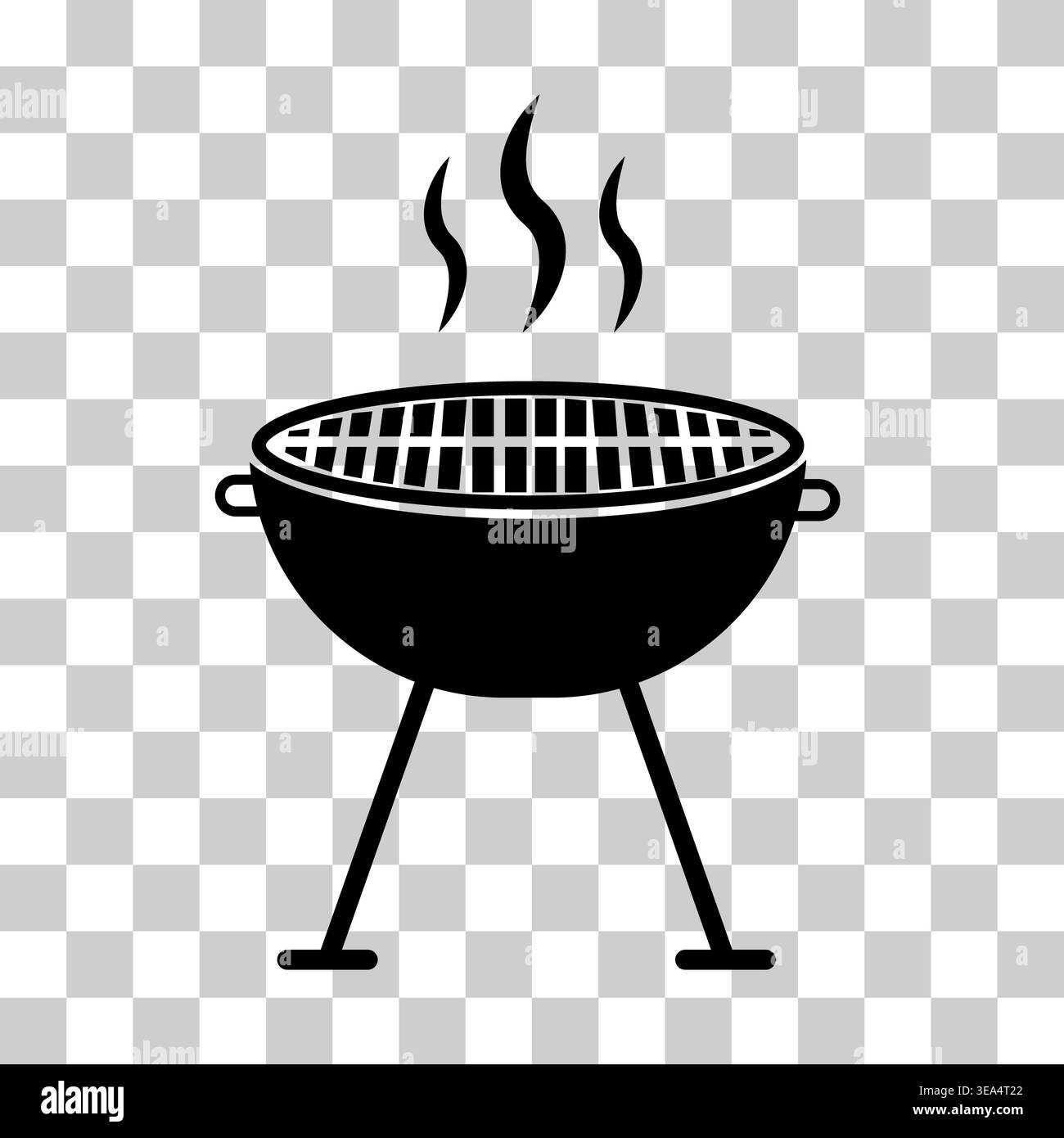 BBQ grill icon on transparent background. Barbecue with Wheels sign ...