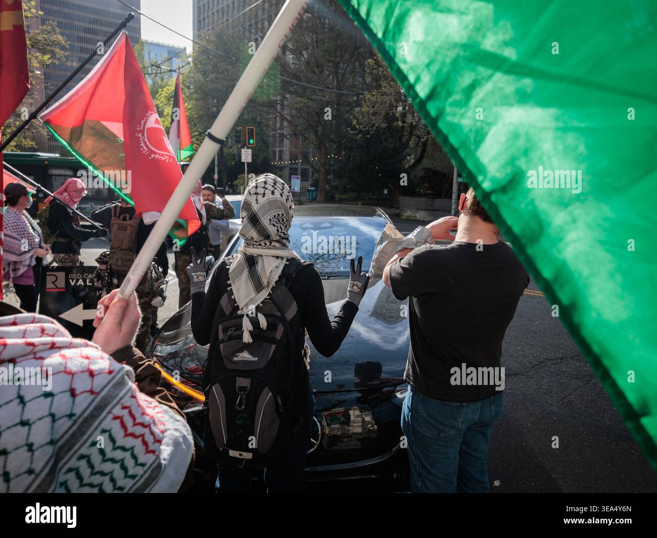 Seattle, WA. 19th April 2026. Protest at Seattle Town Hall. StandWithUs ...
