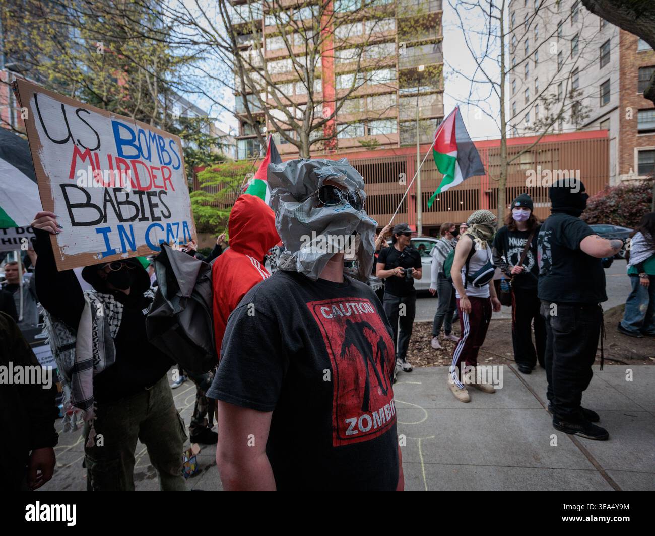 Seattle, WA. 19th April 2026. Protest at Seattle Town Hall. StandWithUs ...