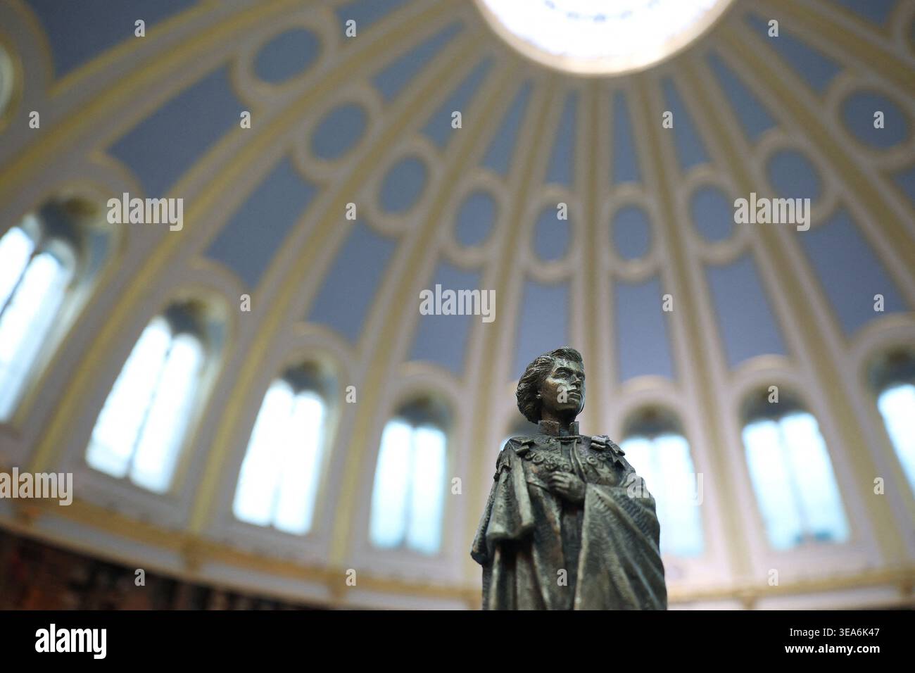 A scaled model of the official national memorial statue of Queen ...