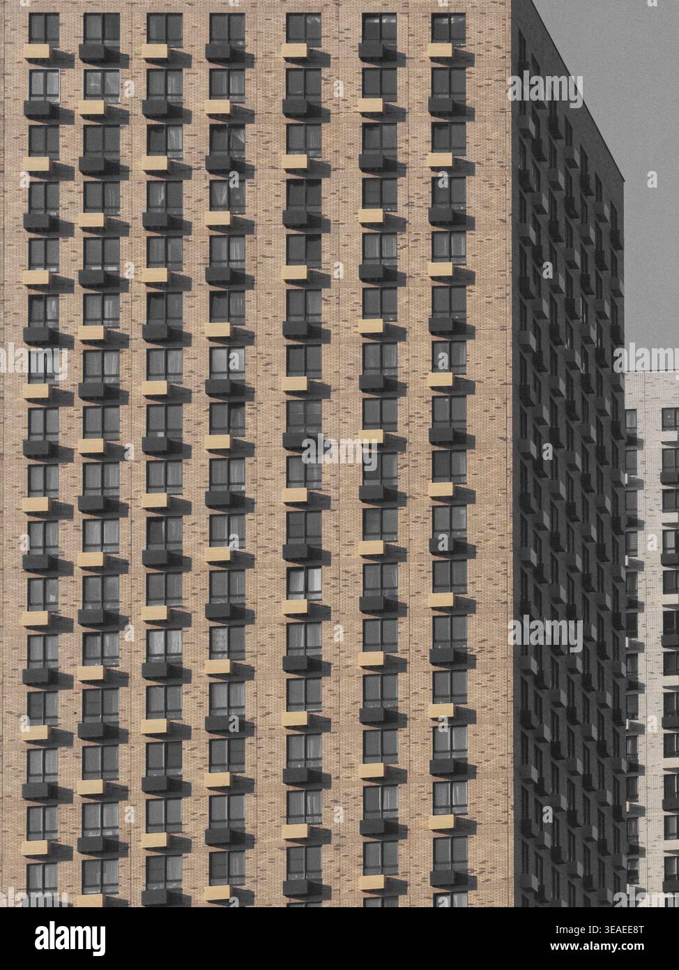 Exterior view of residential buildings showcasing repetitive ...