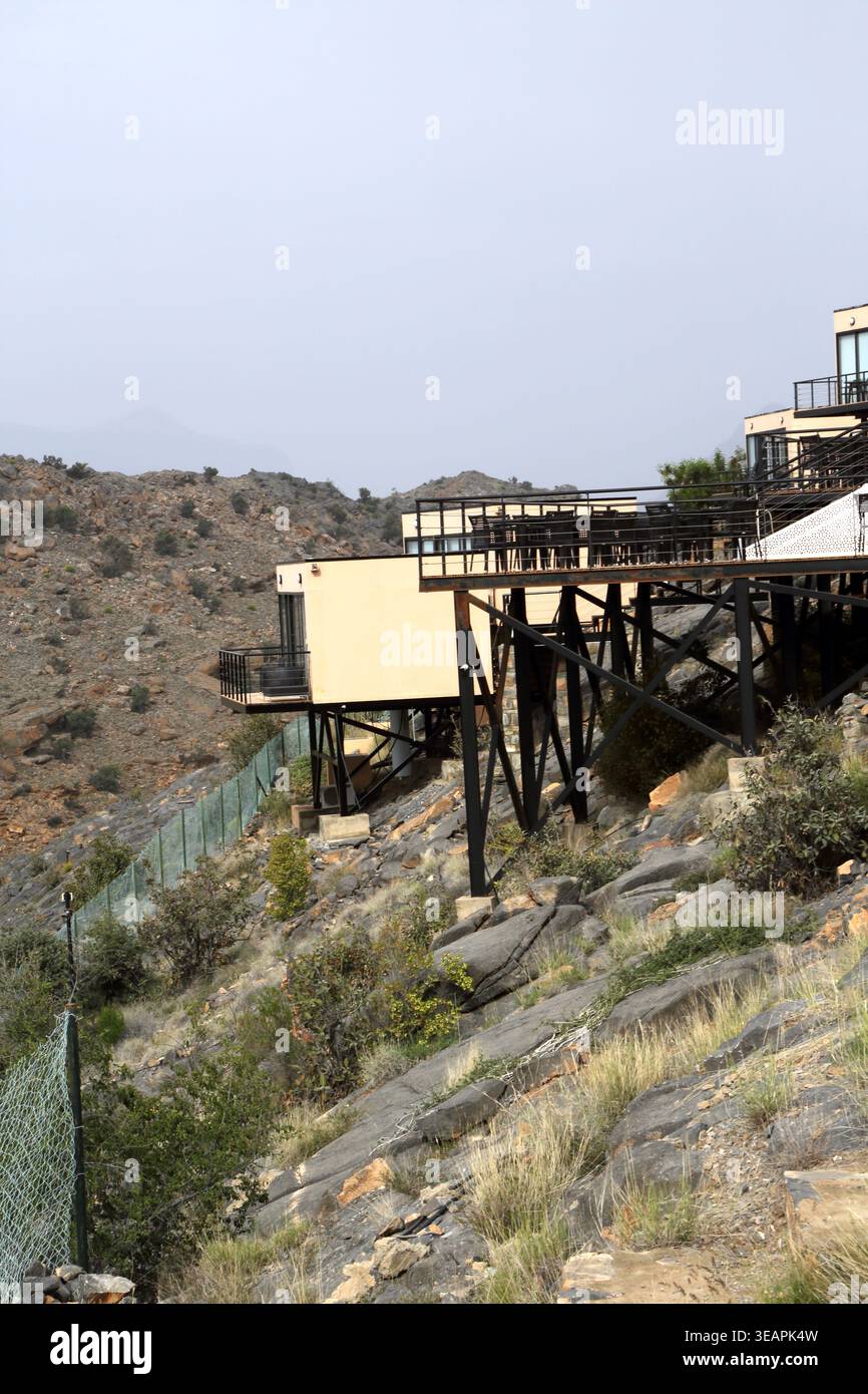 The View Hotel Al Hamra Oman balconies and metal supporting structure ...