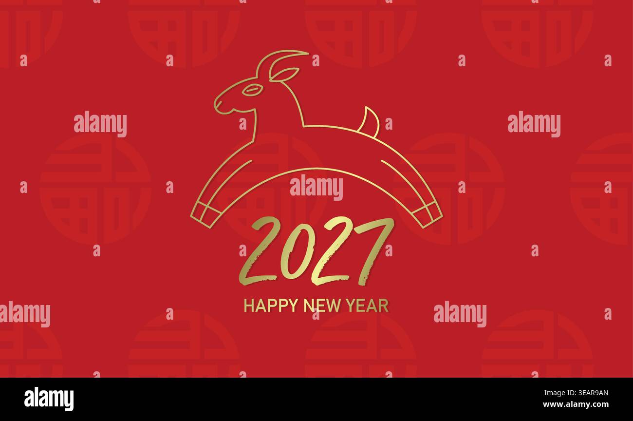 Minimalist zodiac goat in line art style. Chinese New Year of the Goat ...