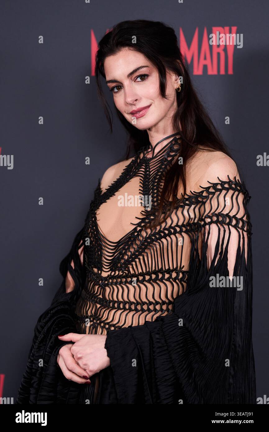 Anne Hathaway poses for photographers upon arrival at the London ...
