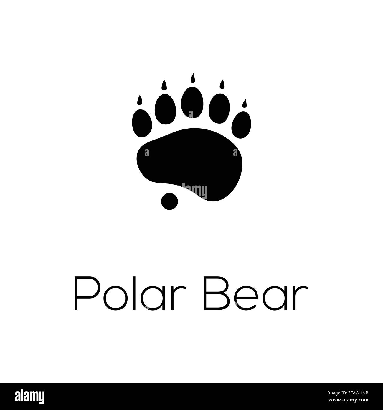 Polar Bear Footprint Paw Print Silhouette Vector Icon Black Isolated ...