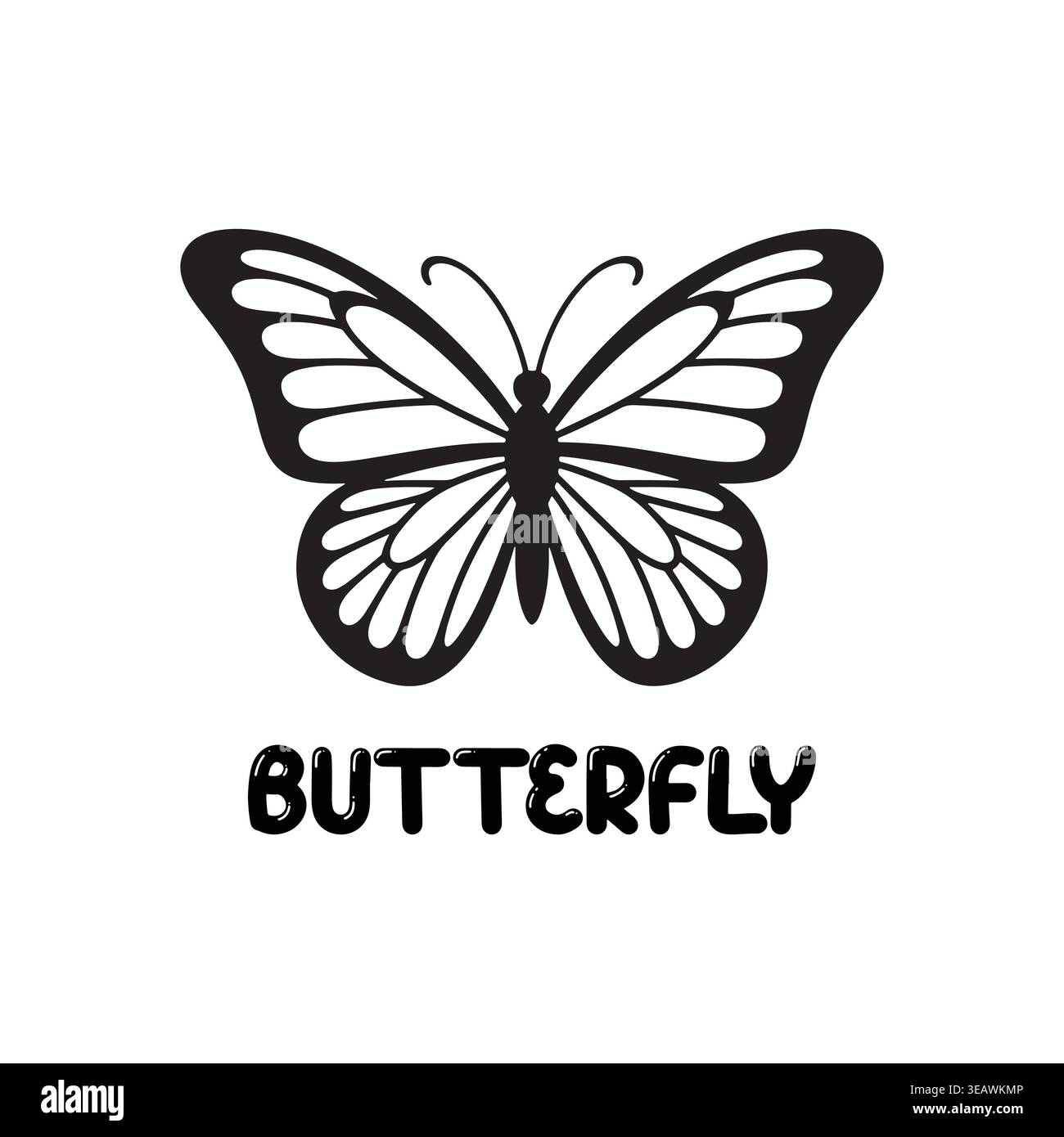 Butterfly Silhouette Vector Decorative Insect Elegant Black Icon ...
