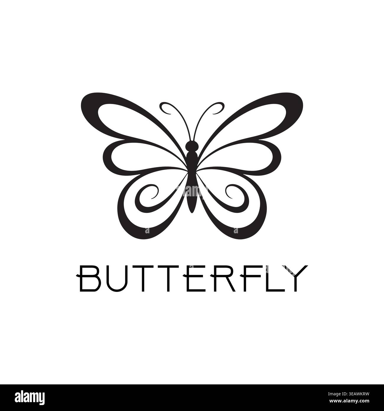 Butterfly Silhouette Vector Decorative Insect Elegant Black Icon ...