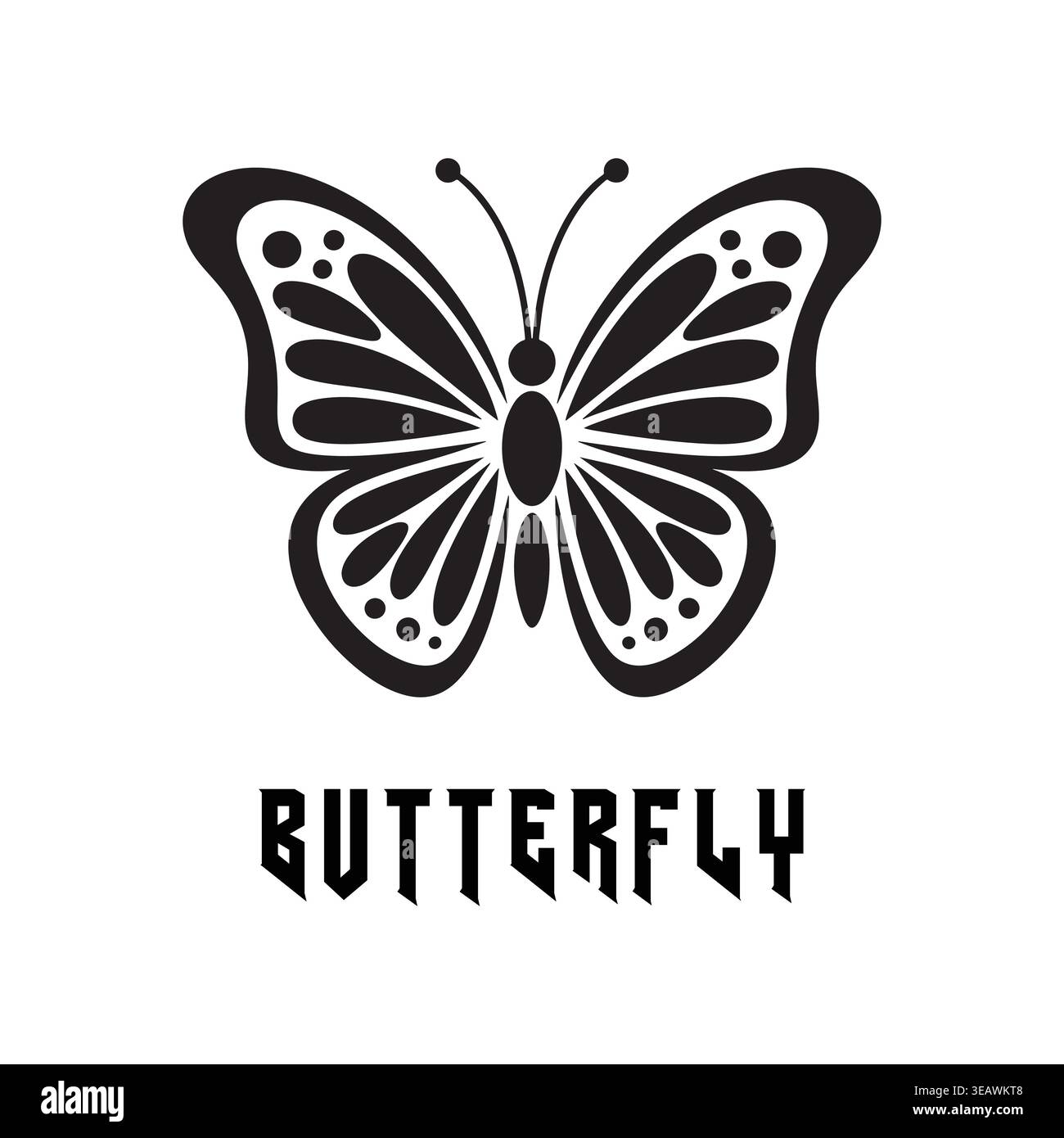 Butterfly Silhouette Vector Decorative Insect Elegant Black Icon ...