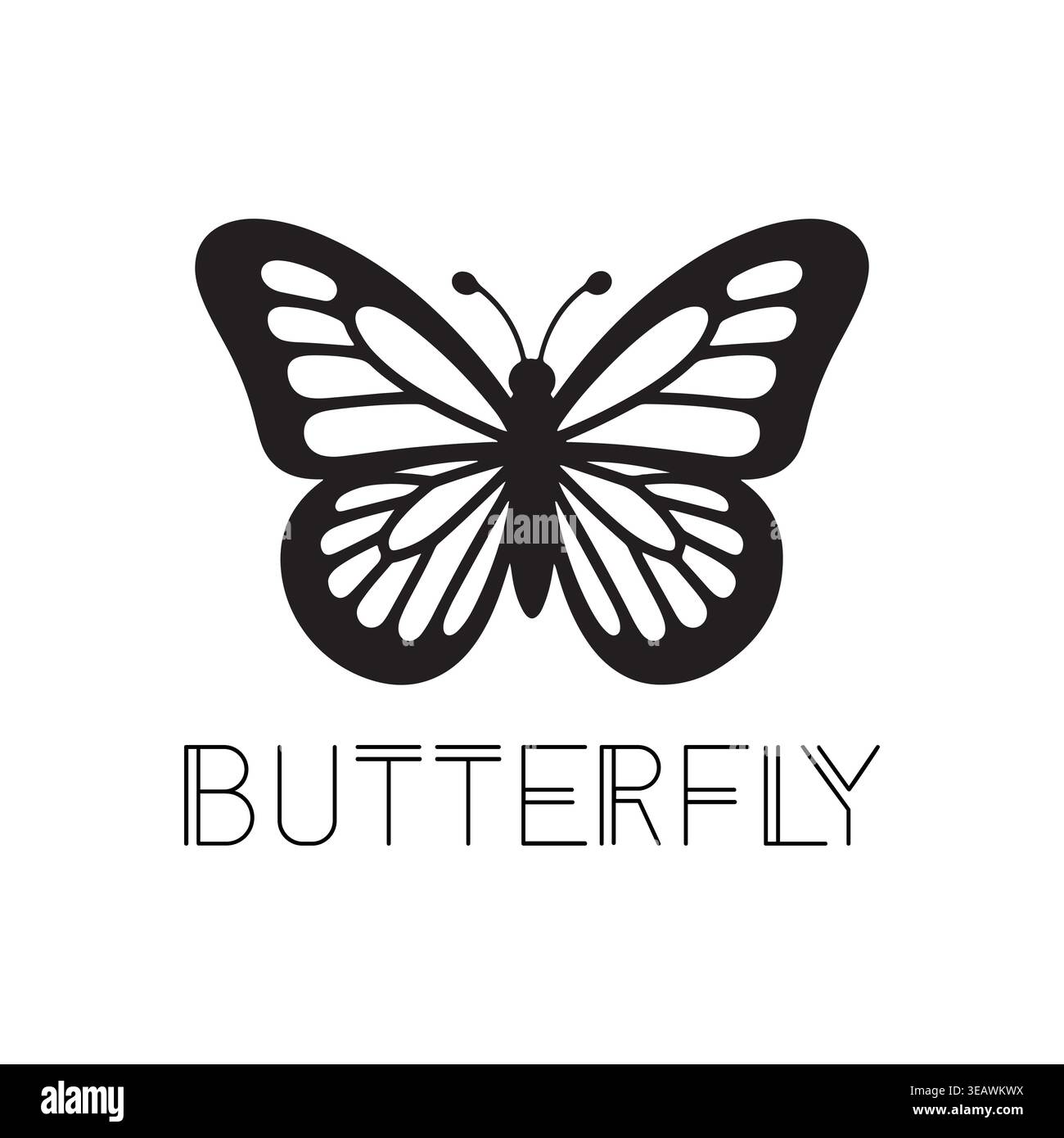 Butterfly Silhouette Vector Decorative Insect Elegant Black Icon ...