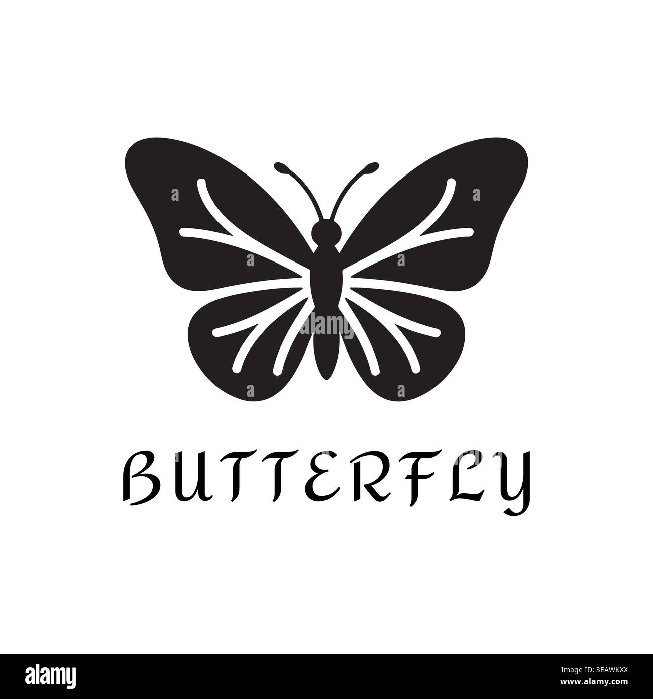 Butterfly Silhouette Vector Decorative Insect Elegant Black Icon ...