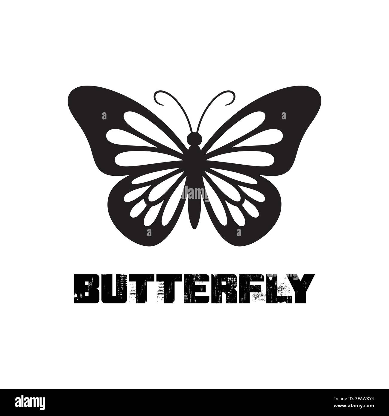 Butterfly Silhouette Vector Decorative Insect Elegant Black Icon ...