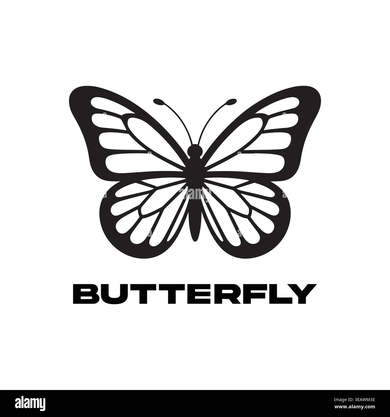Butterfly Silhouette Vector Decorative Insect Elegant Black Icon ...