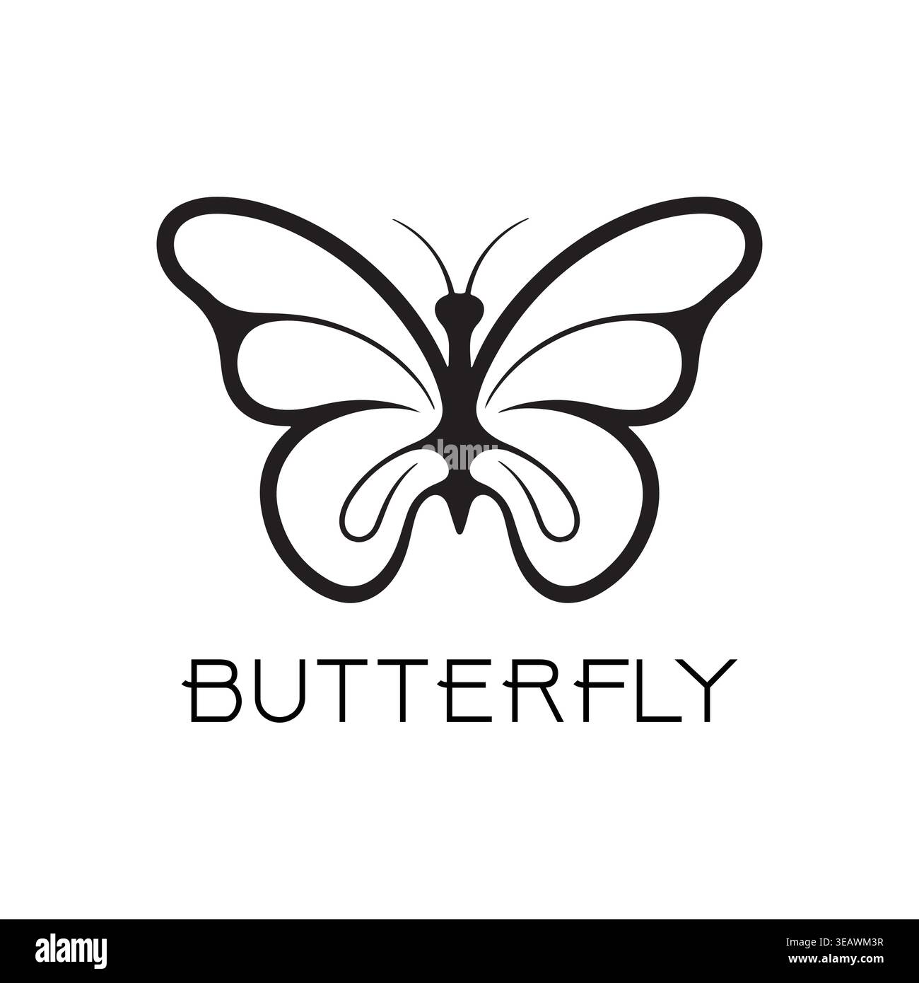 Butterfly Silhouette Vector Decorative Insect Elegant Black Icon ...