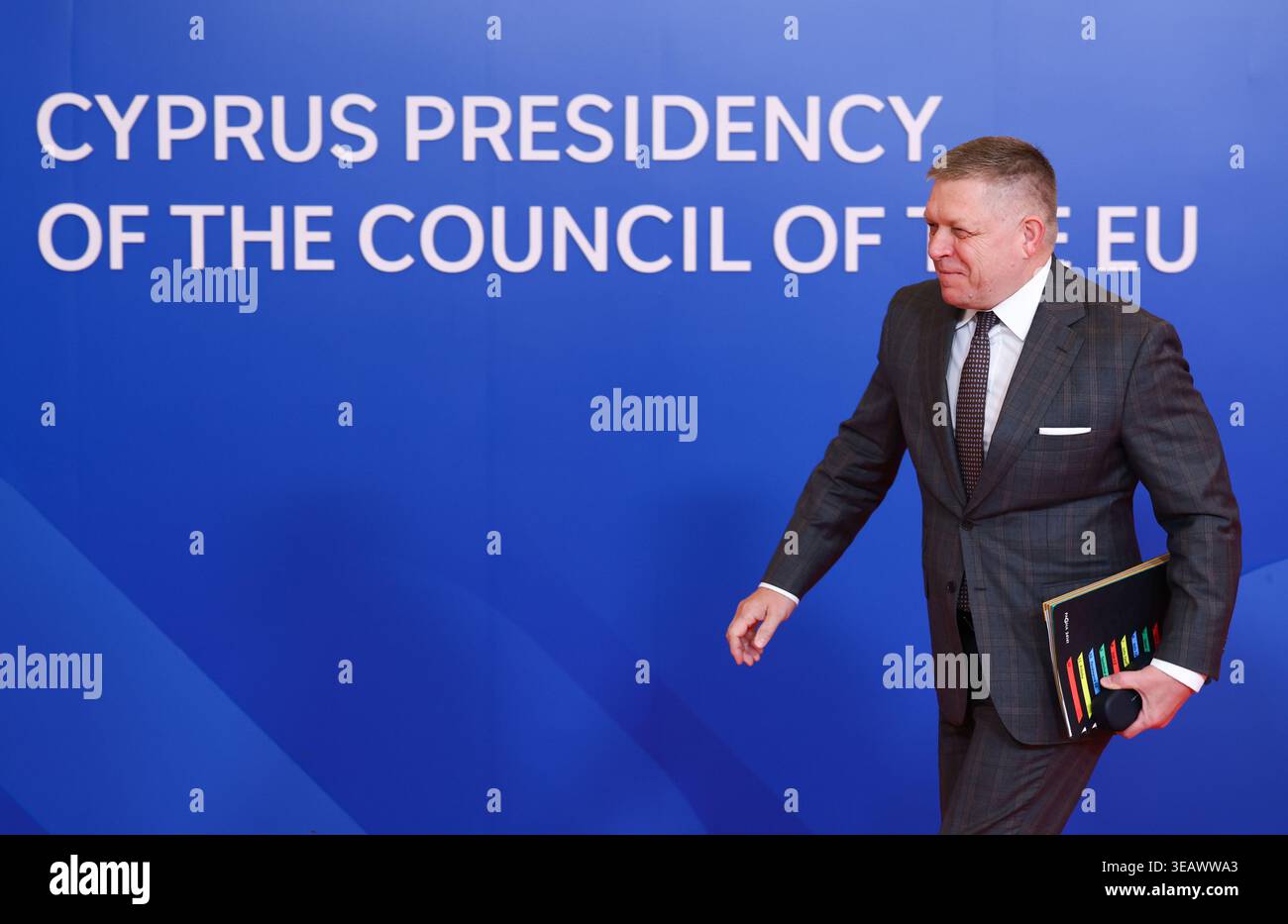 Slovakia's Prime Minister Robert Fico arrives for the EU Summit in ...