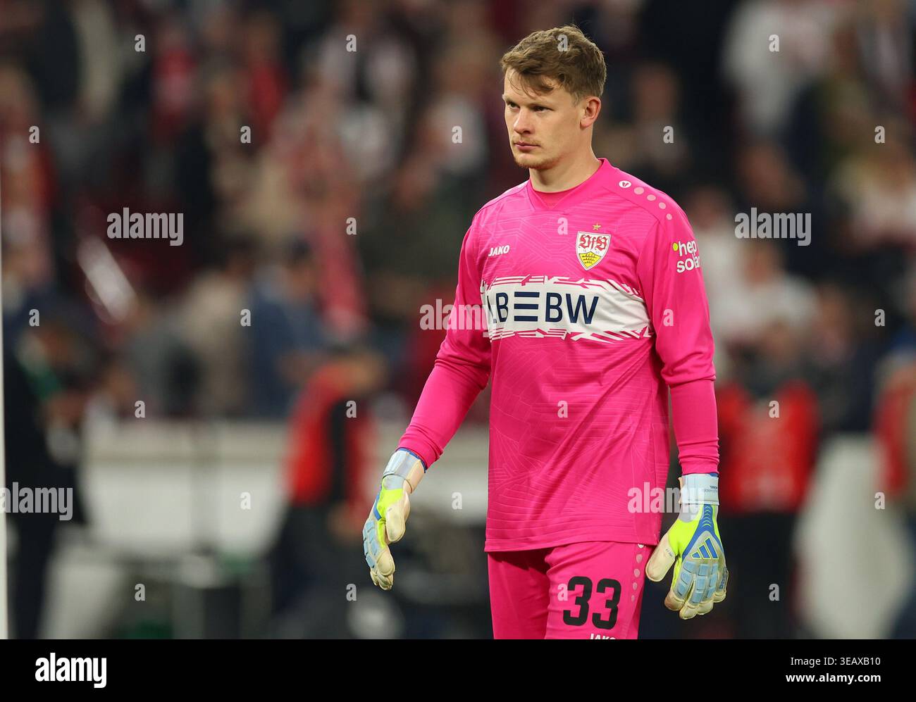 Goalkeeper Alexander Nuebel (Stuttgart) Stuttgart, April 23, 2026 ...