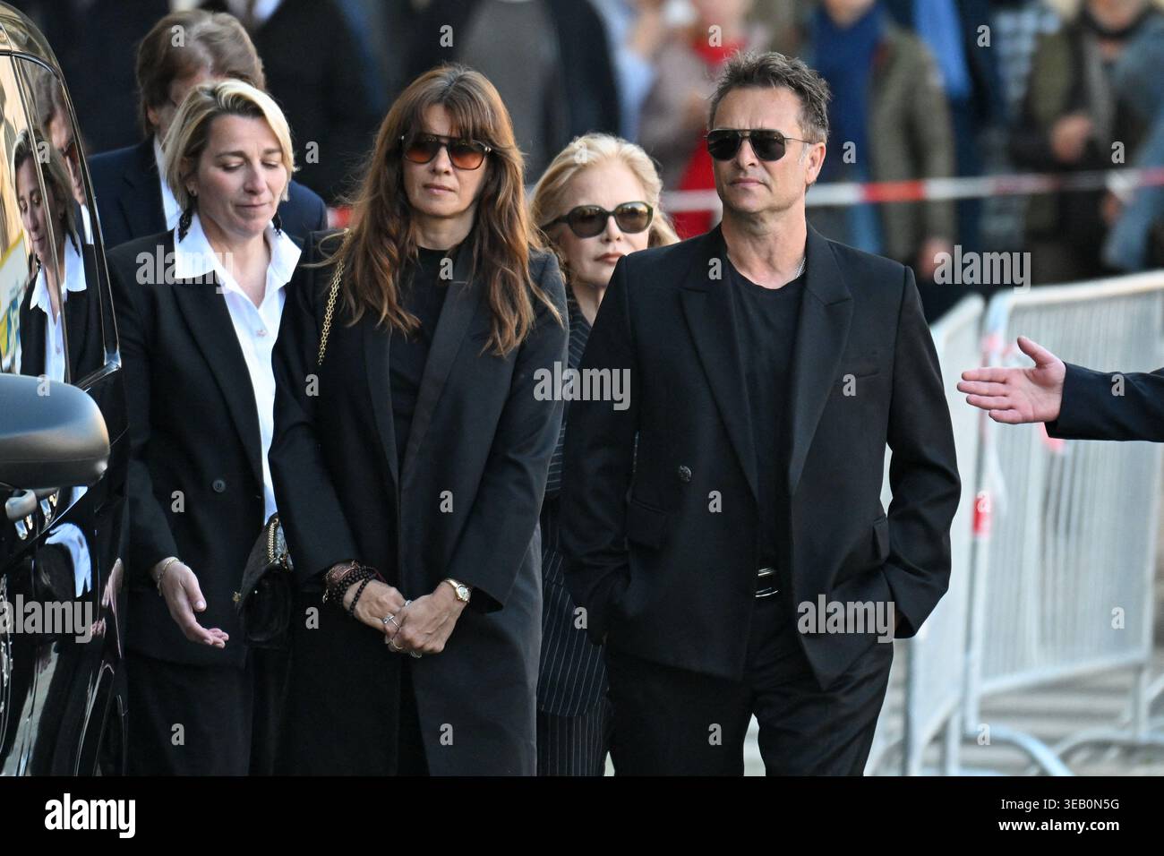 Alexandra Pastor and David Hallyday attending the funeral of French ...