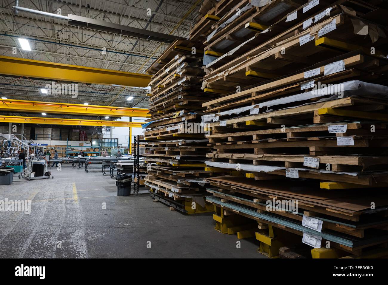 Materials stacked on pallets are pictured at Noram Glass in Mississauga ...