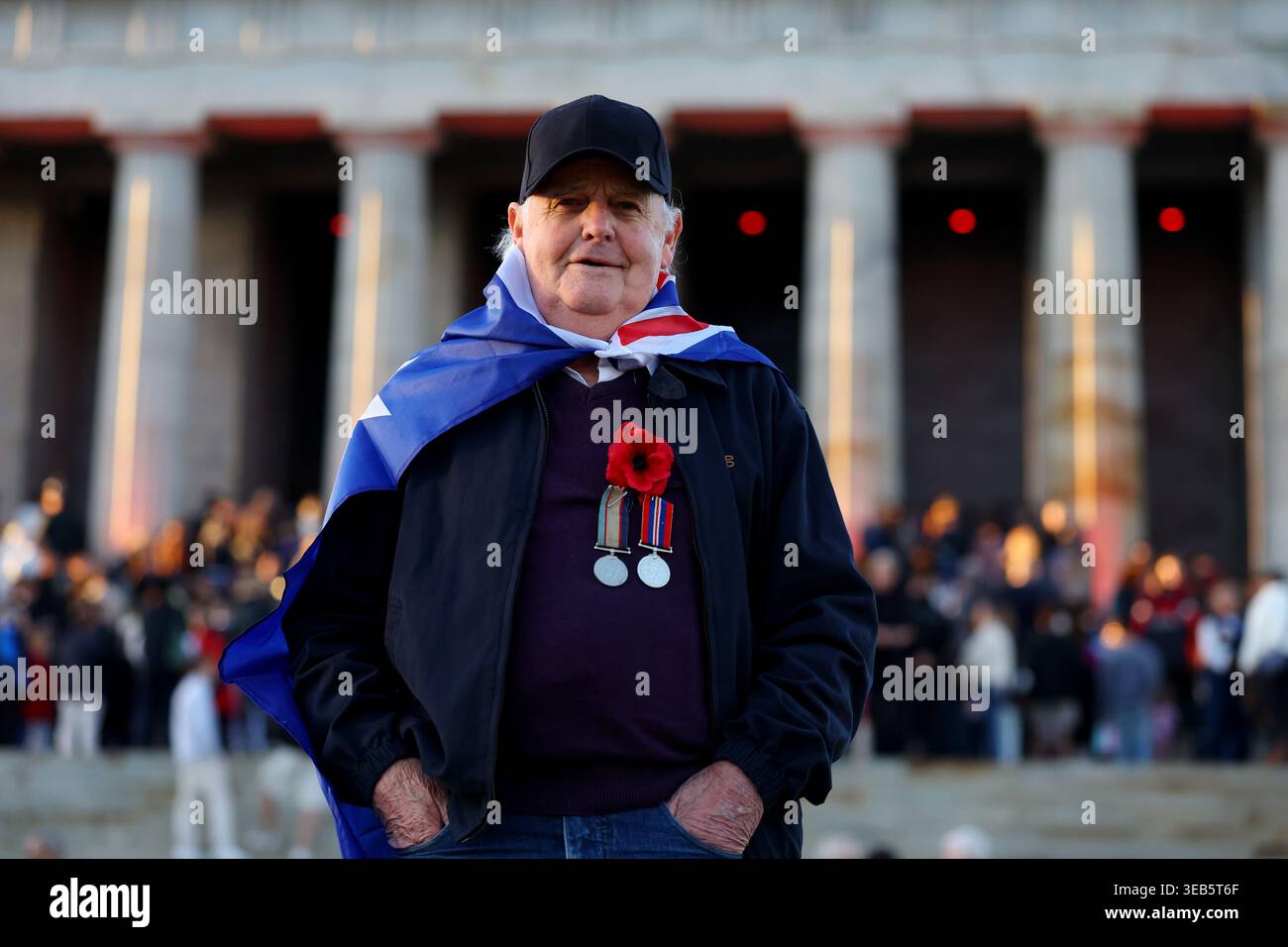 Leonard Lawson poses for a photo at Anzac Day dawn service at the ...