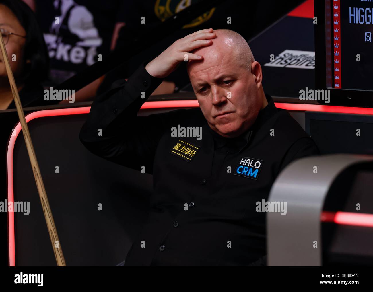 Sheffield, England, 26th April 2026. John Higgins reacts during the ...