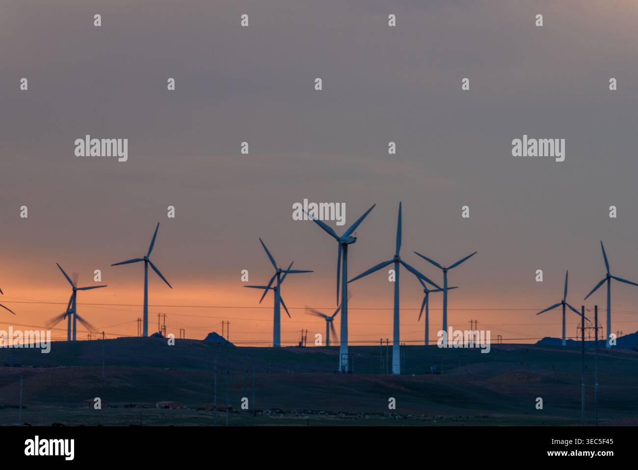 XINJIANG, CHINA - APRIL 27, 2026 - Wind Farm on Gobi Grassland in Tori ...