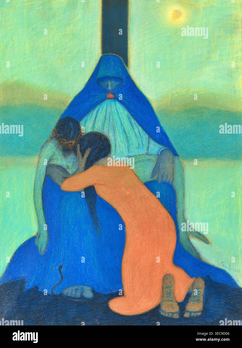 Léon Spilliaert – Pietà (1912), mixed media on paper. Belgian Symbolist ...