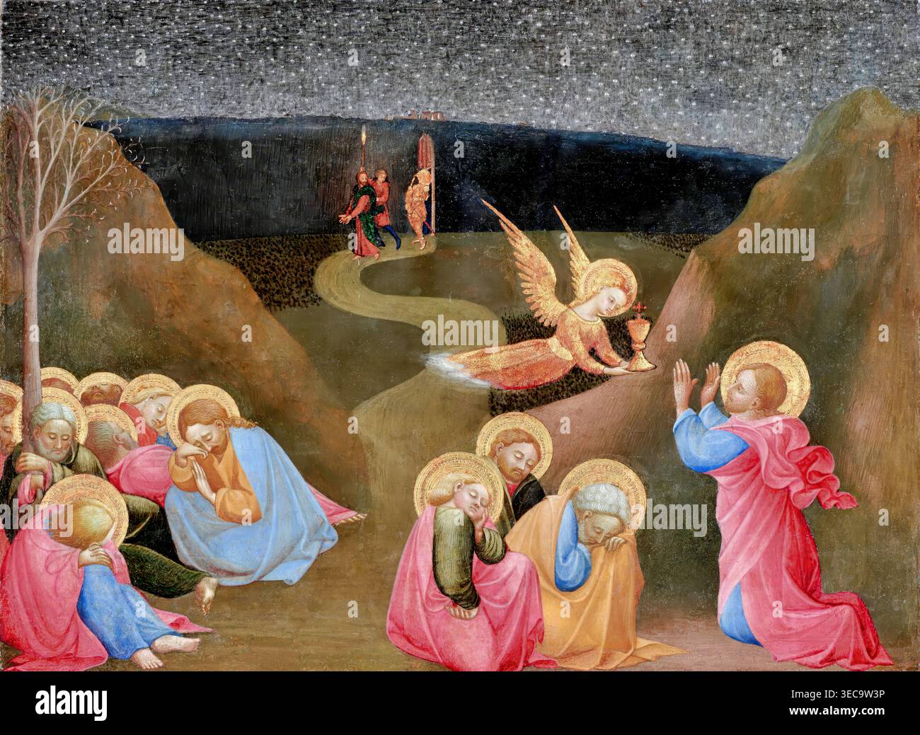 Sassetta – The Agony in the Garden (1437-1444), tempera on wood ...