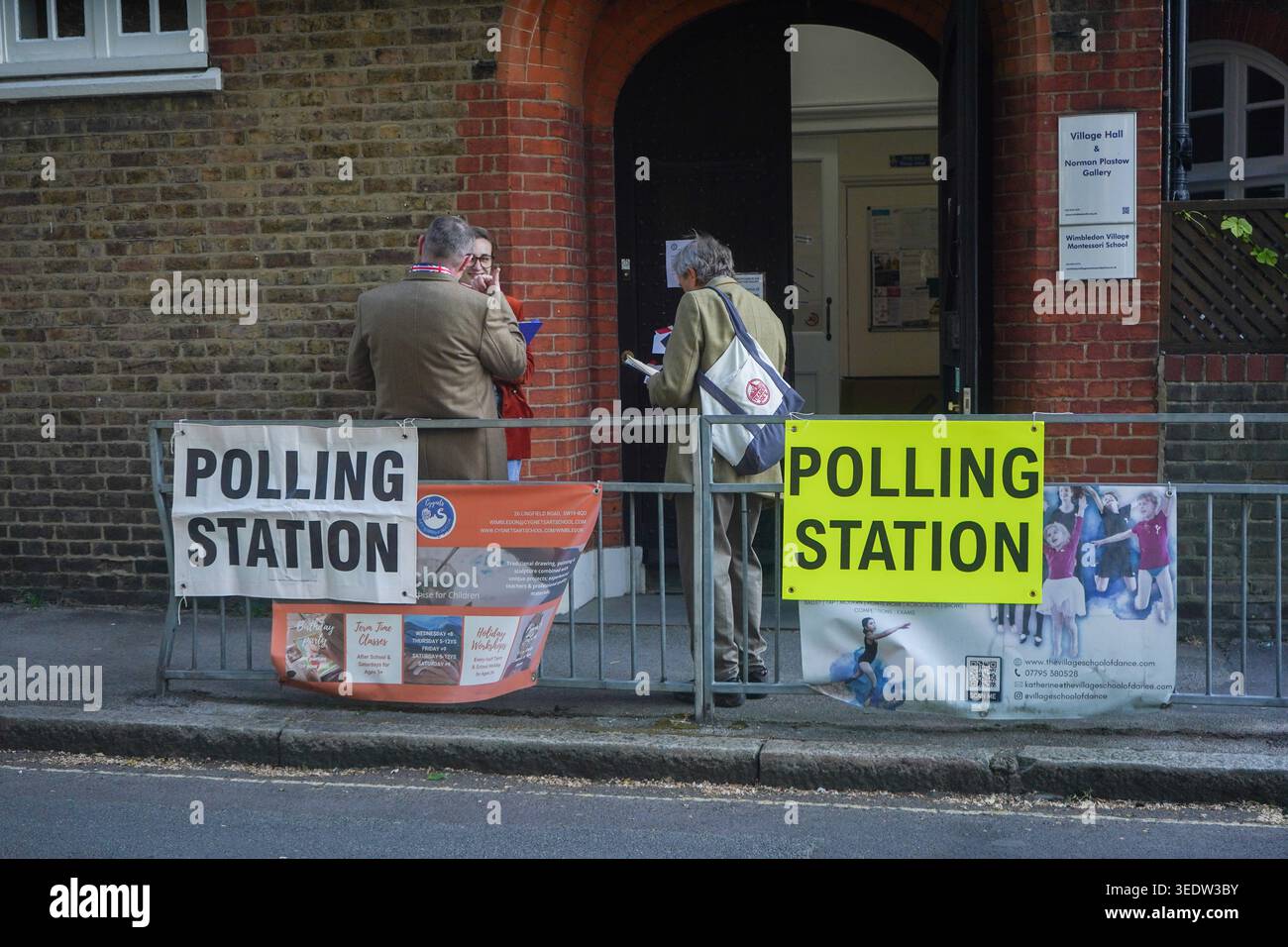 7 May 2026 Wimbledon London. Voters arrive at a polling station in ...