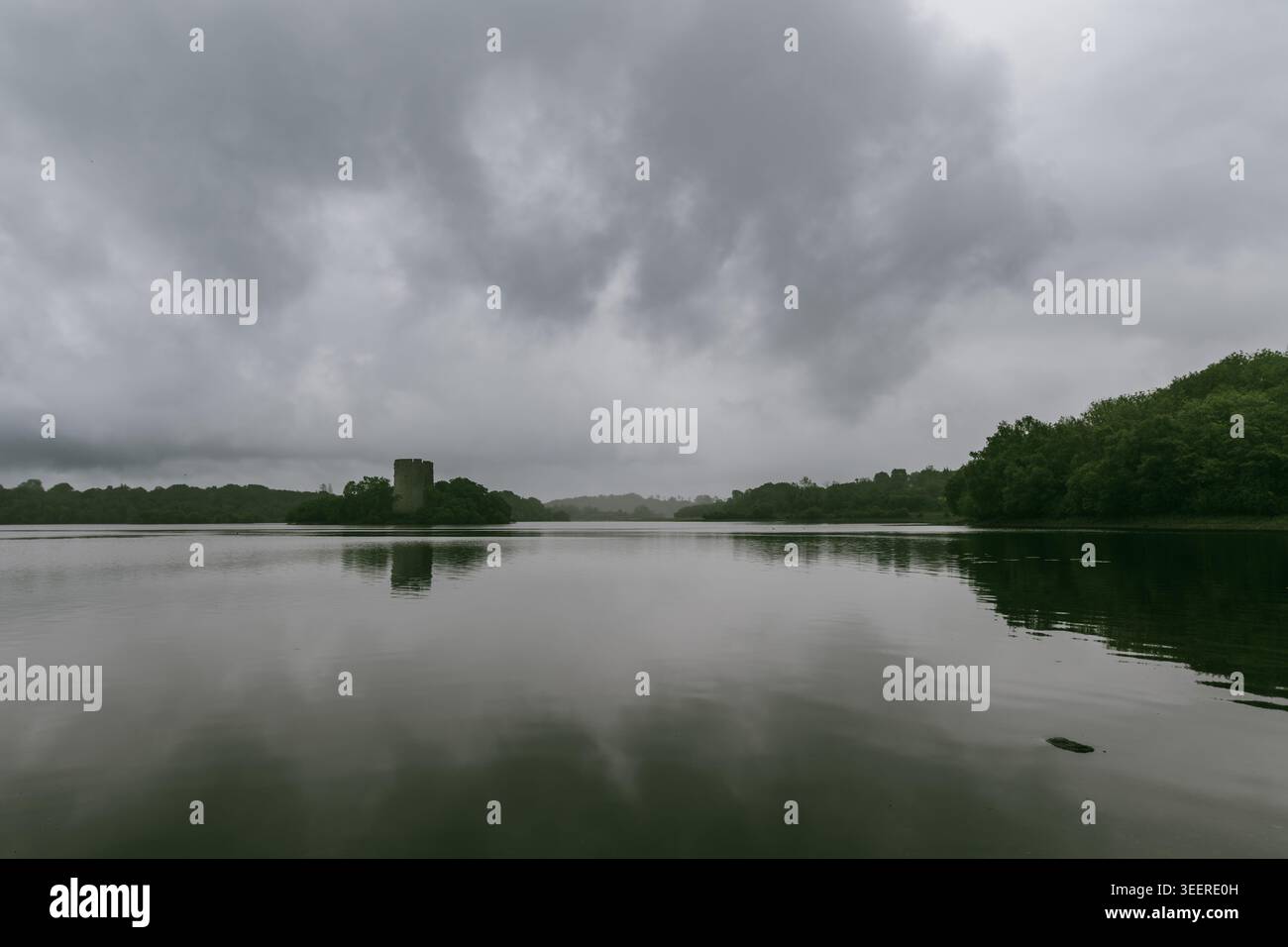 Cloughoughter Castle rises from Lough Oughter in County Cavan, Ireland ...