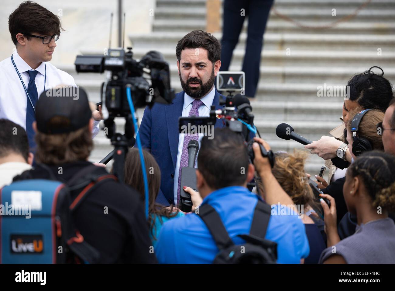 Rep. Mike Lawler (R-N.Y.) speaks with reporters as he departs a vote at ...