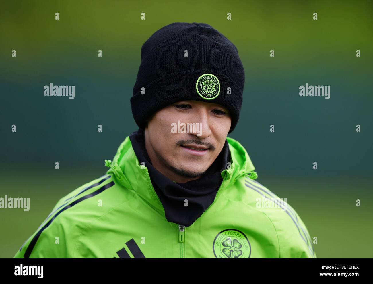 Celtic's Daizen Maeda during a training session at Lennoxtown Training ...