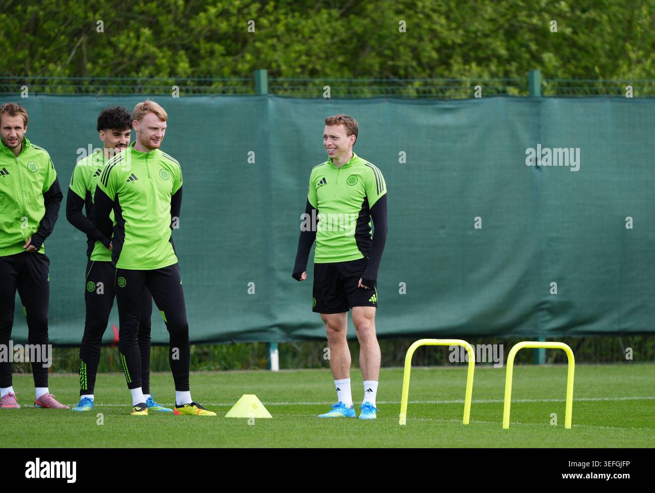 Celtic's Alistair Johnston during a training session at Lennoxtown ...