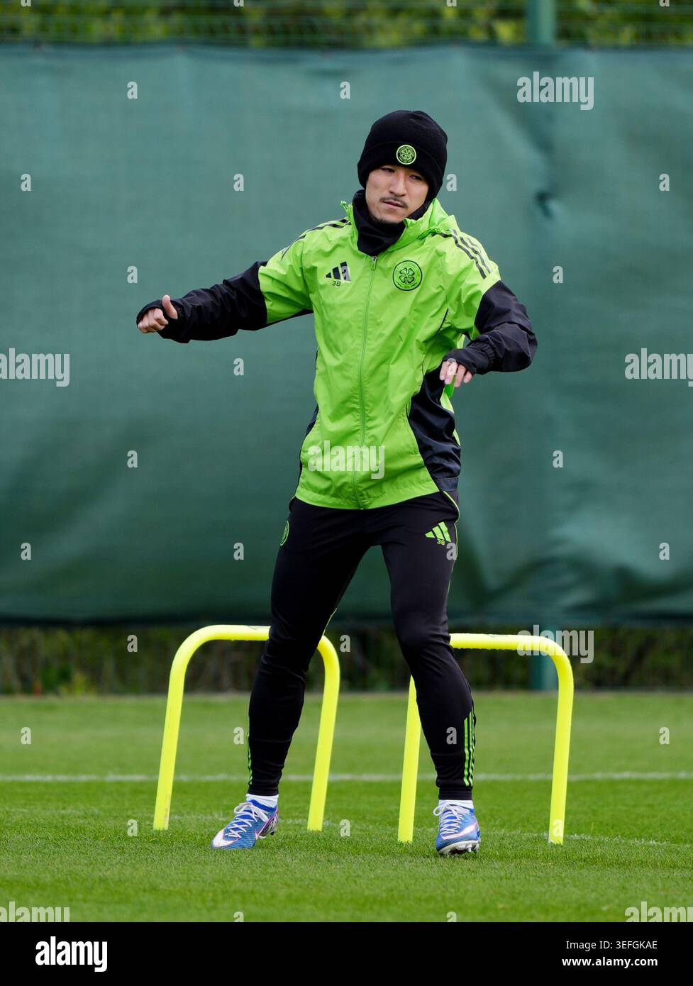 Celtic's Daizen Maeda during a training session at Lennoxtown Training ...