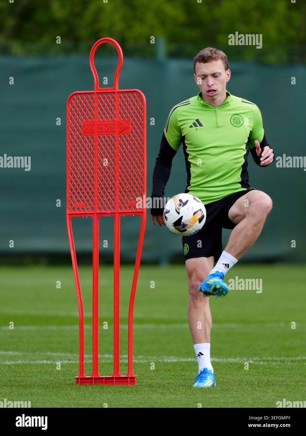 Celtic's Alistair Johnston during a training session at Lennoxtown ...