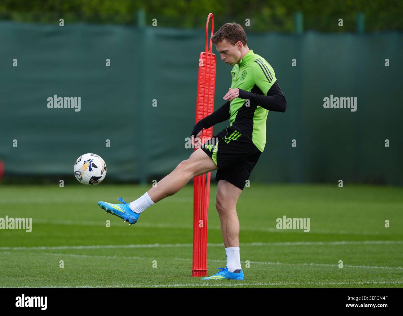 Celtic's Alistair Johnston during a training session at Lennoxtown ...