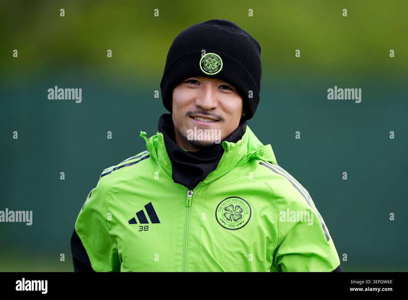 Celtic's Daizen Maeda during a training session at Lennoxtown Training ...