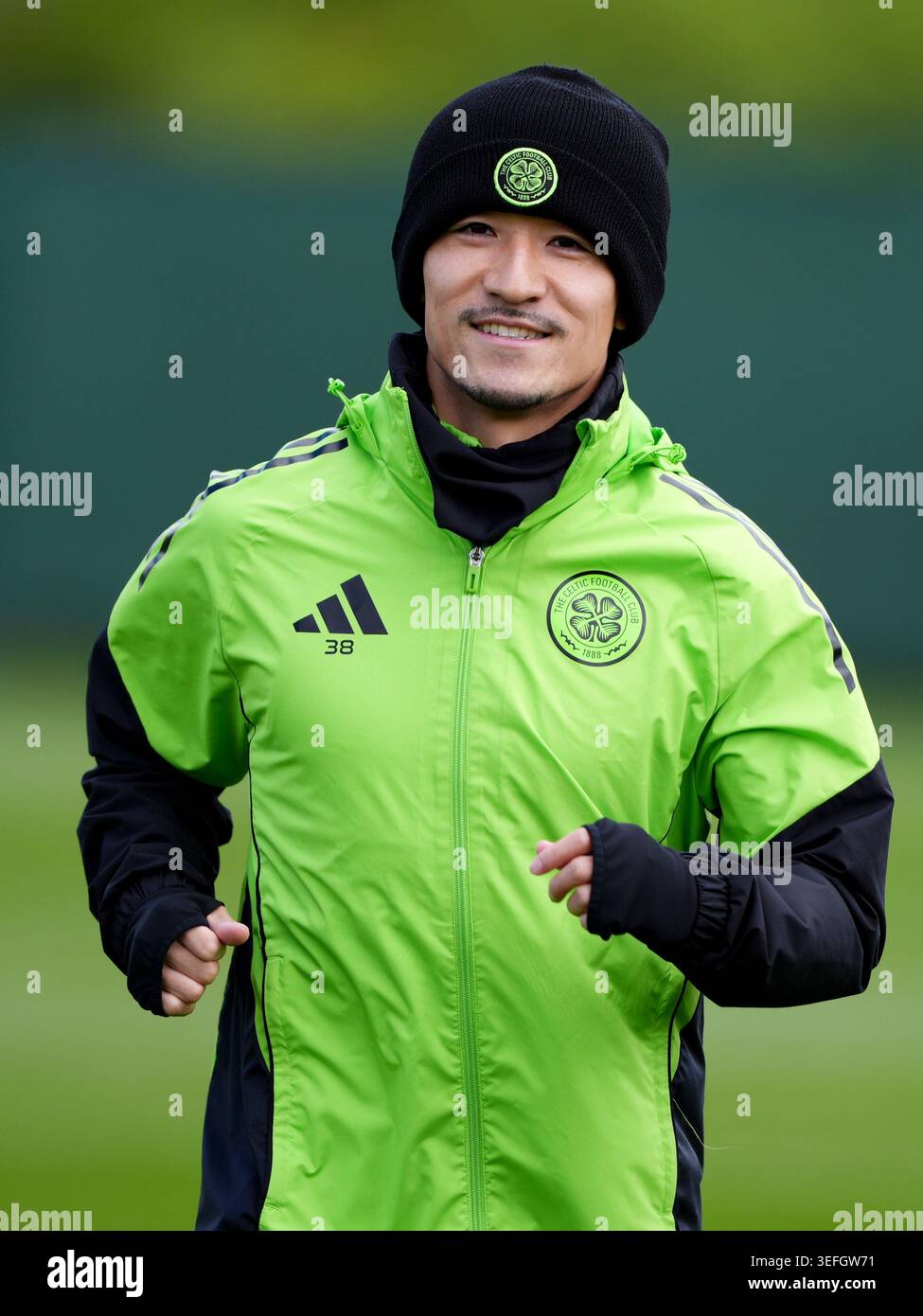 Celtic's Daizen Maeda during a training session at Lennoxtown Training ...