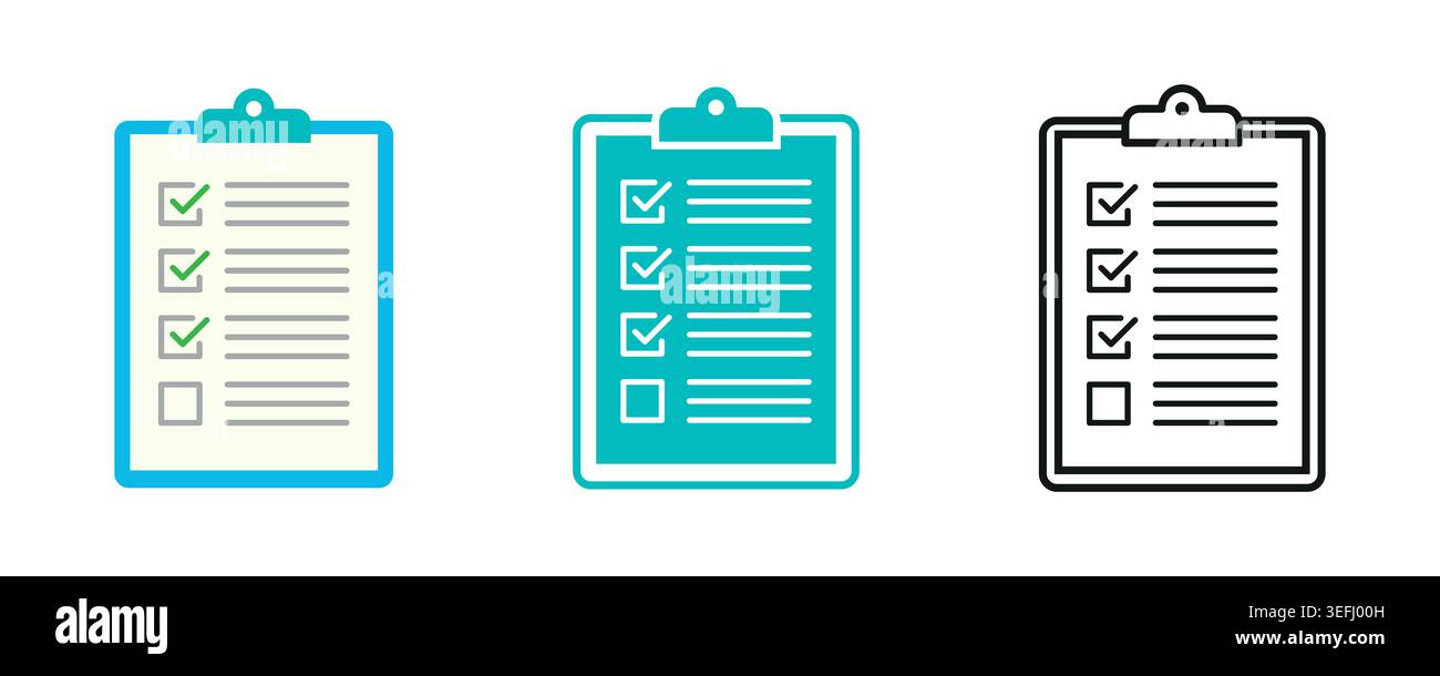 Collection of checklist icon with check marks in different styles ...