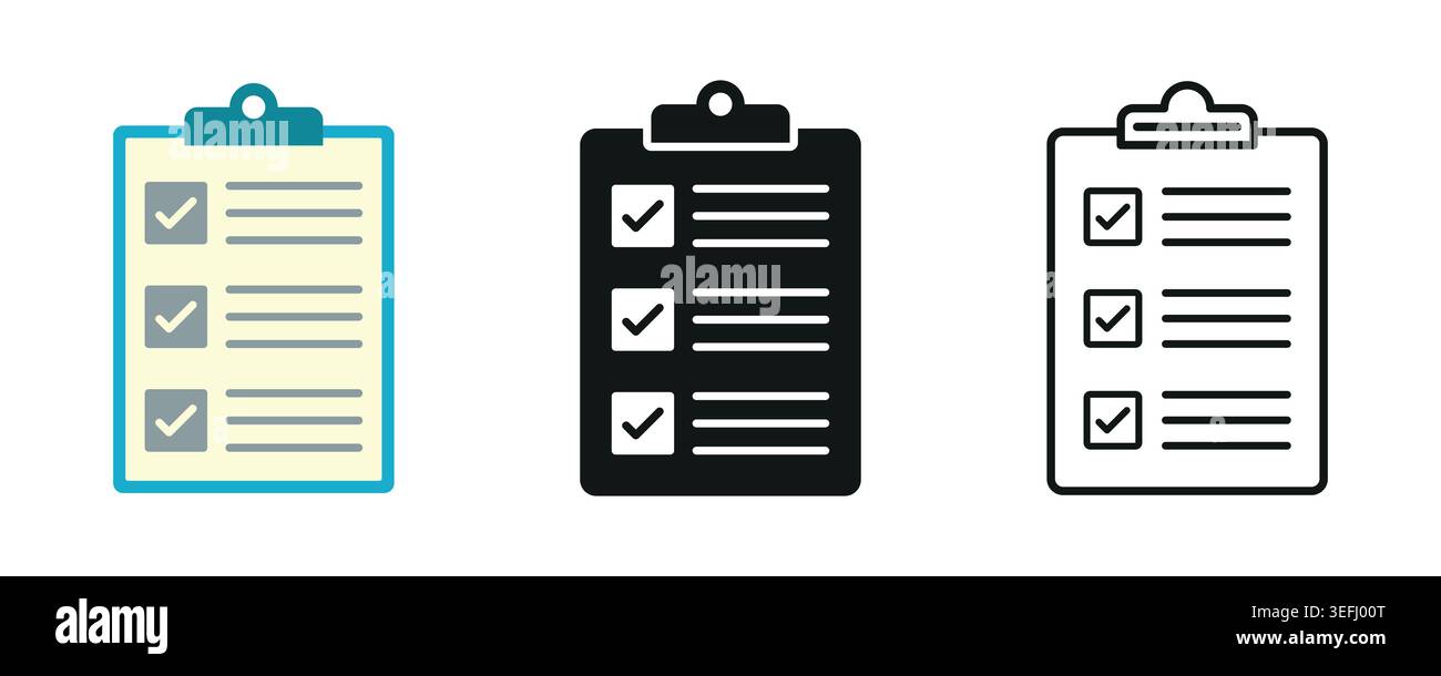 Collection of checklist icon with check marks in different styles ...