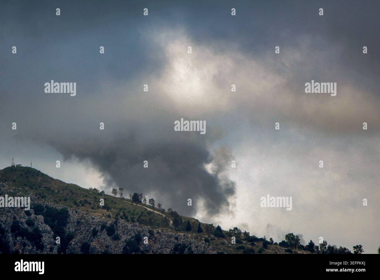 16 May 2026, Lebanon, Yohmour: Smoke billows from an Israeli airstrike ...