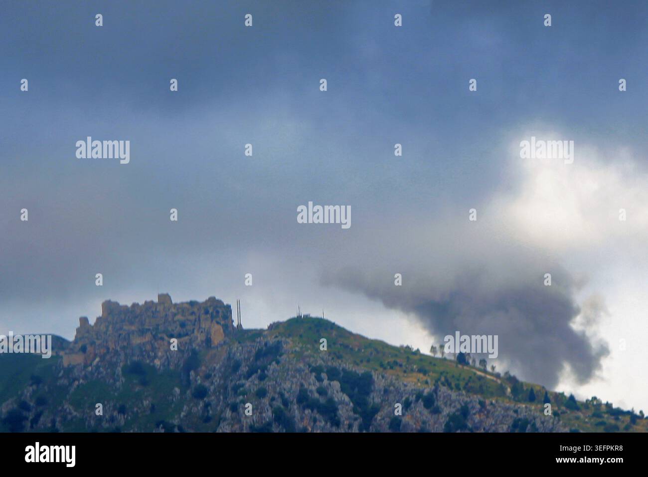 16 May 2026, Lebanon, Yohmour: Smoke billows from an Israeli airstrike ...