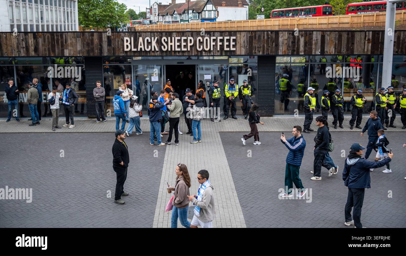 London, UK. 16 May 2026. A visible police presence as fans arrive for ...