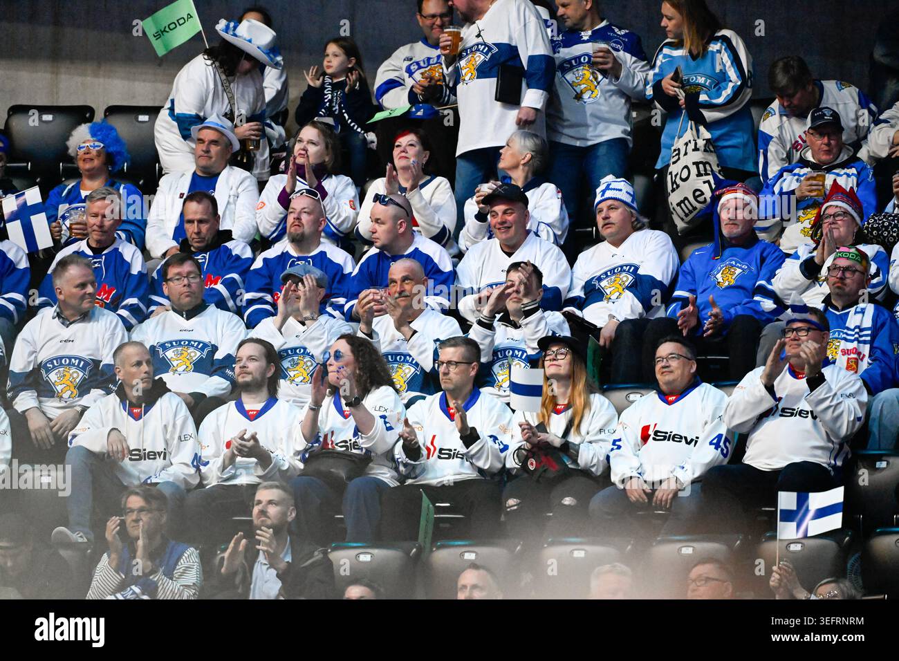 LKS 20260516 Finnish fans wait for the start of the 2026 IIHF Ice ...