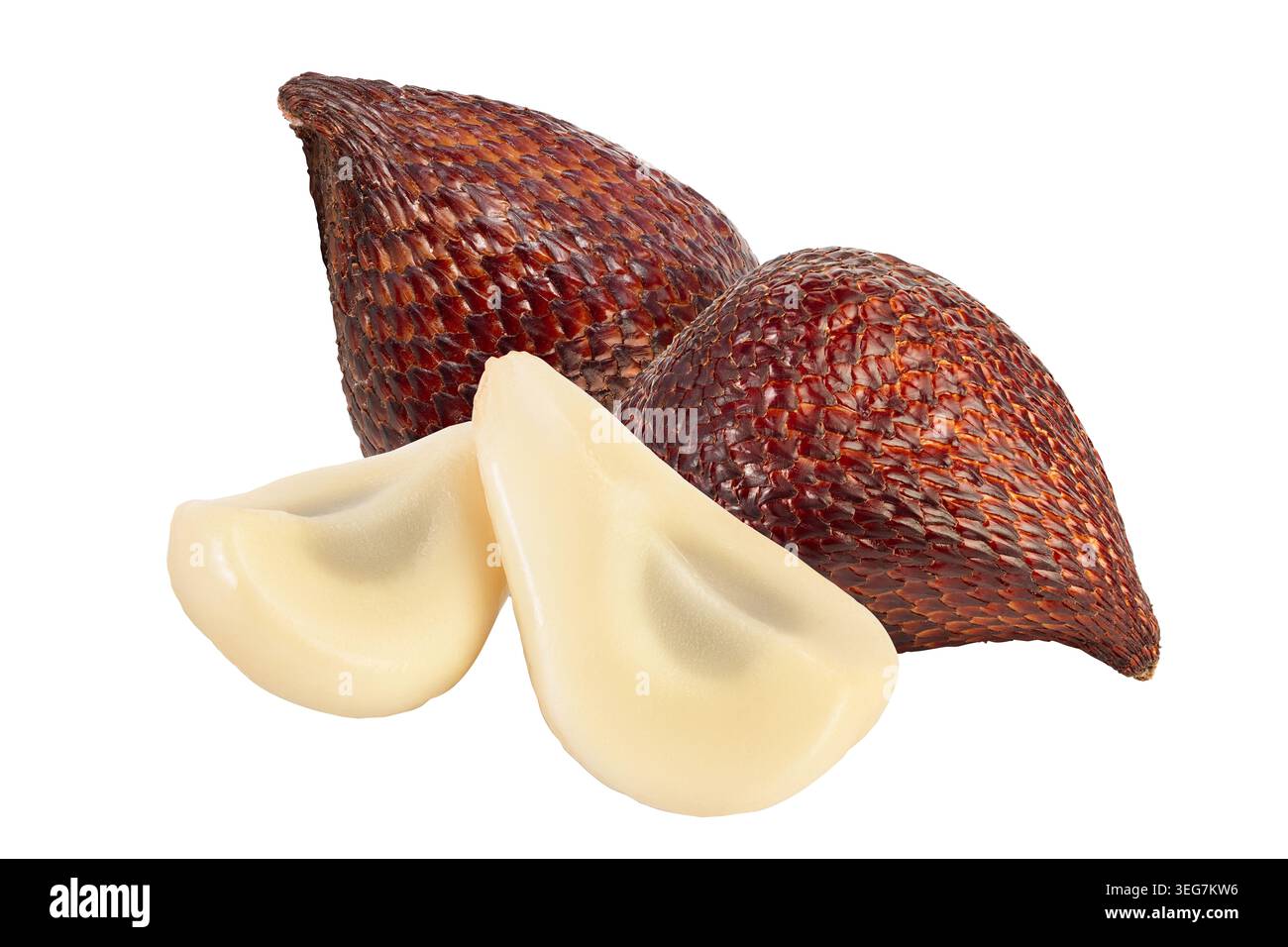 Salak snake fruit isolated on white background with full depth of field ...