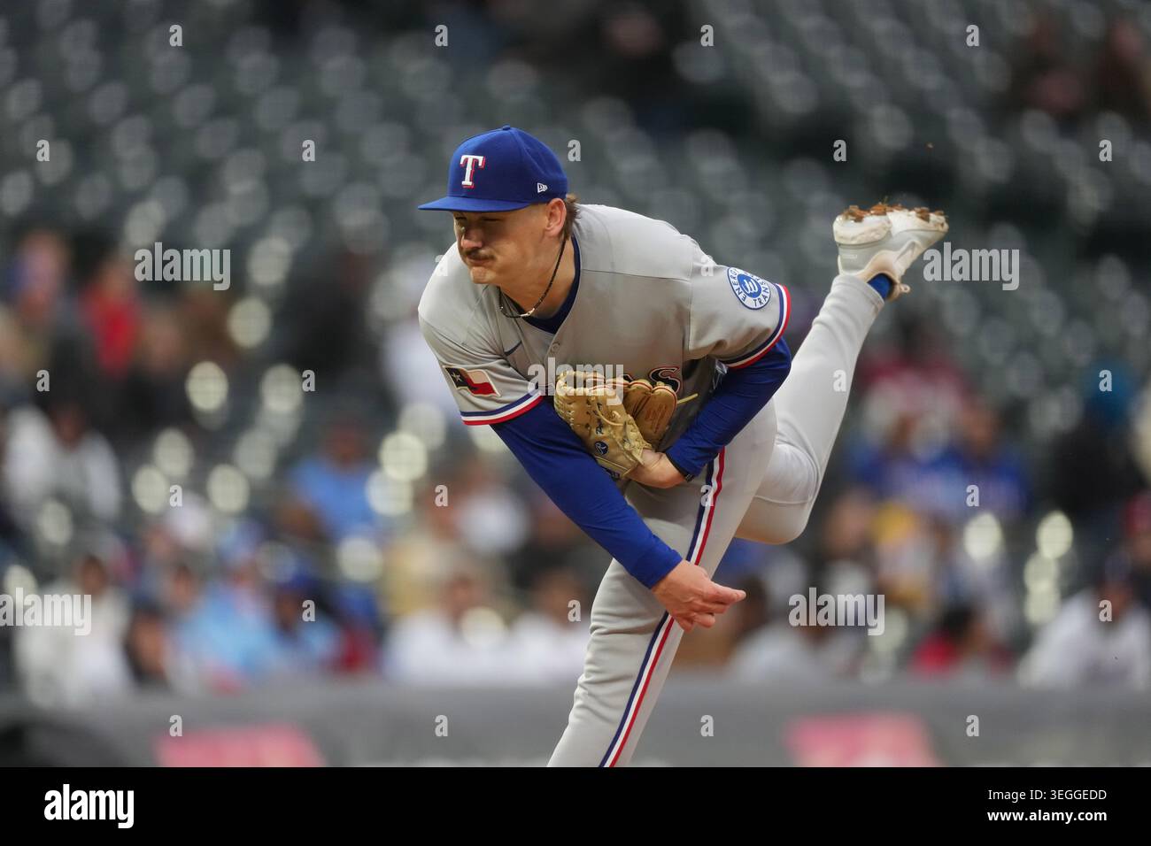 Texas Rangers relief pitcher Peyton Gray (75) in the second inning of a ...